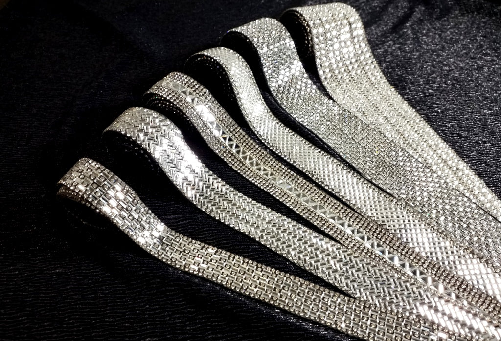 Sparkling Cubic Geometric Pattern Hotfix Tape – Divonu Trims